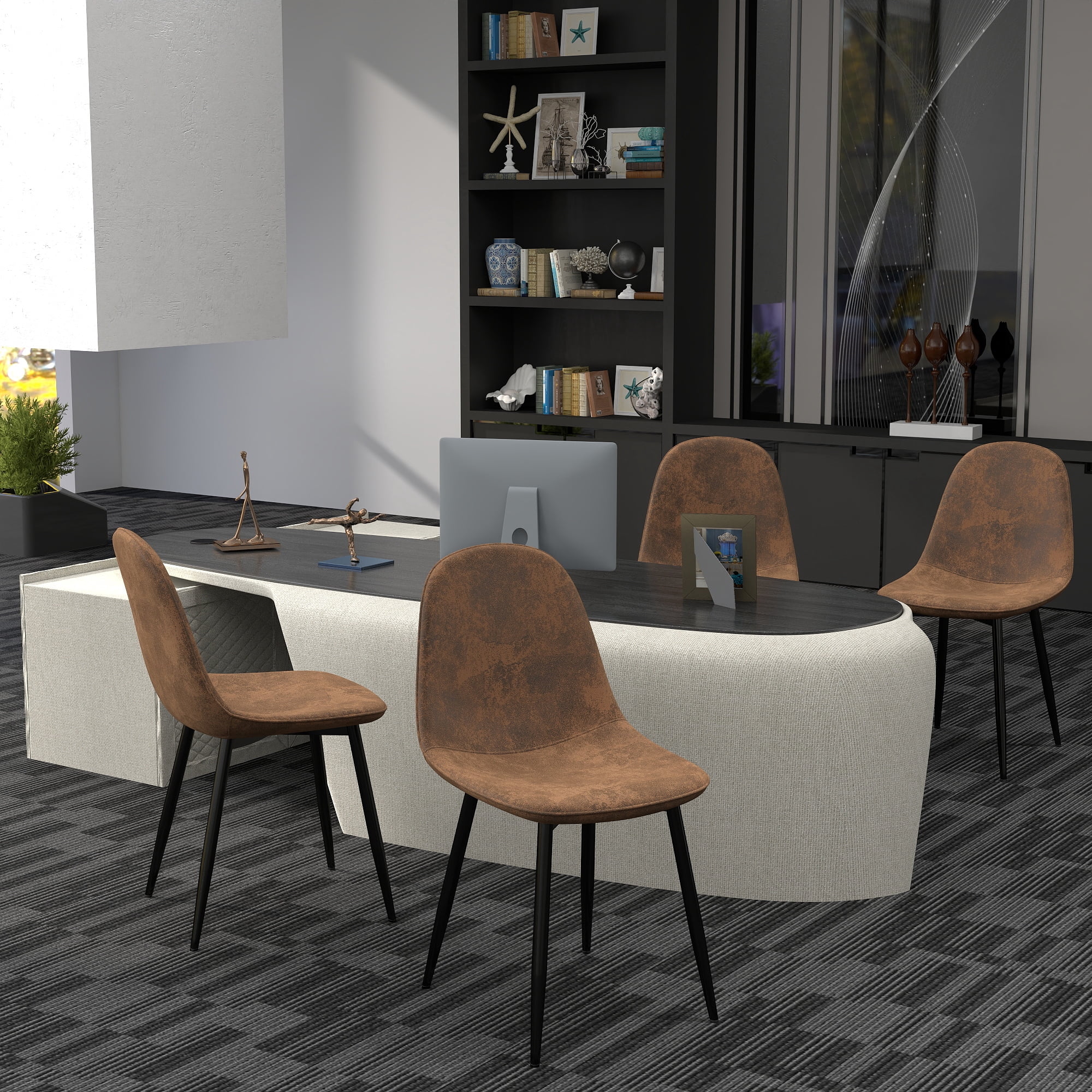 Click here for Homy Casa Set Of 4 Upholstered Office Side Chairs... prices