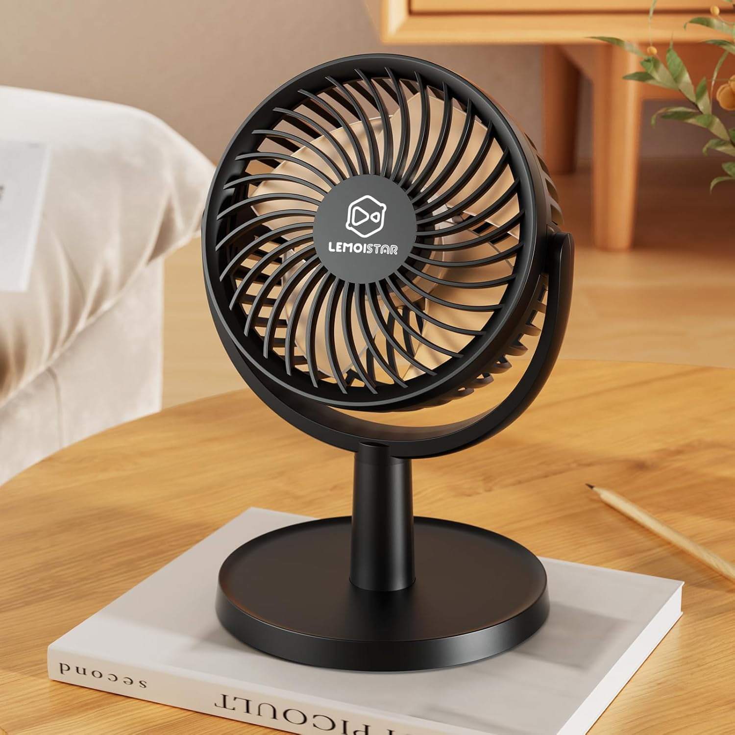 ERDS-Quietest Ventilateur de Bureau USB avec 4 Réglages, Petit Mais ...