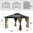 Dextrus Hardtop Canopy Gazebo, 12x12ft Double Roof, Iron & Aluminum ...