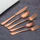 Copper Silverware Flatware Set, Moxinox 20-Piece Stainless Steel ...