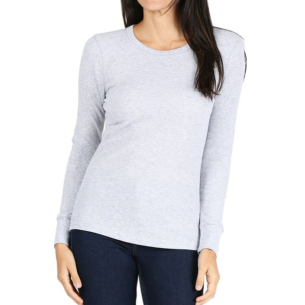 Pro Club Womens Long Sleeve Thermal Crew Neck Tee
