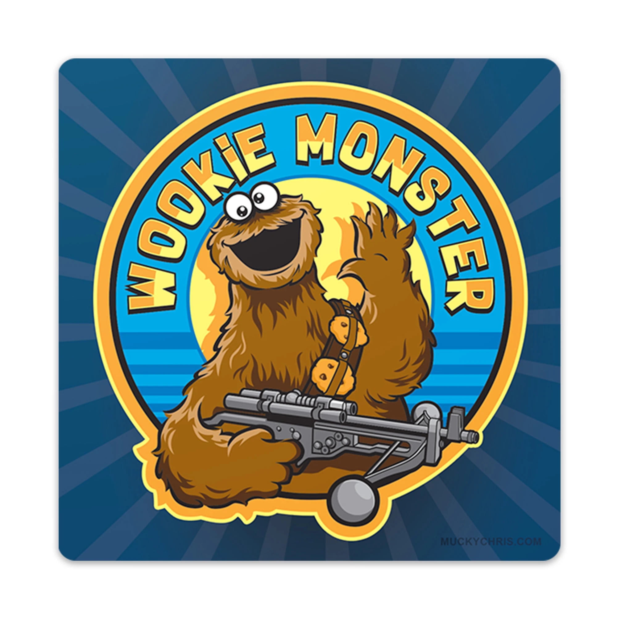Wookie x Cookie Monster Mashup | Sticker - Walmart.com