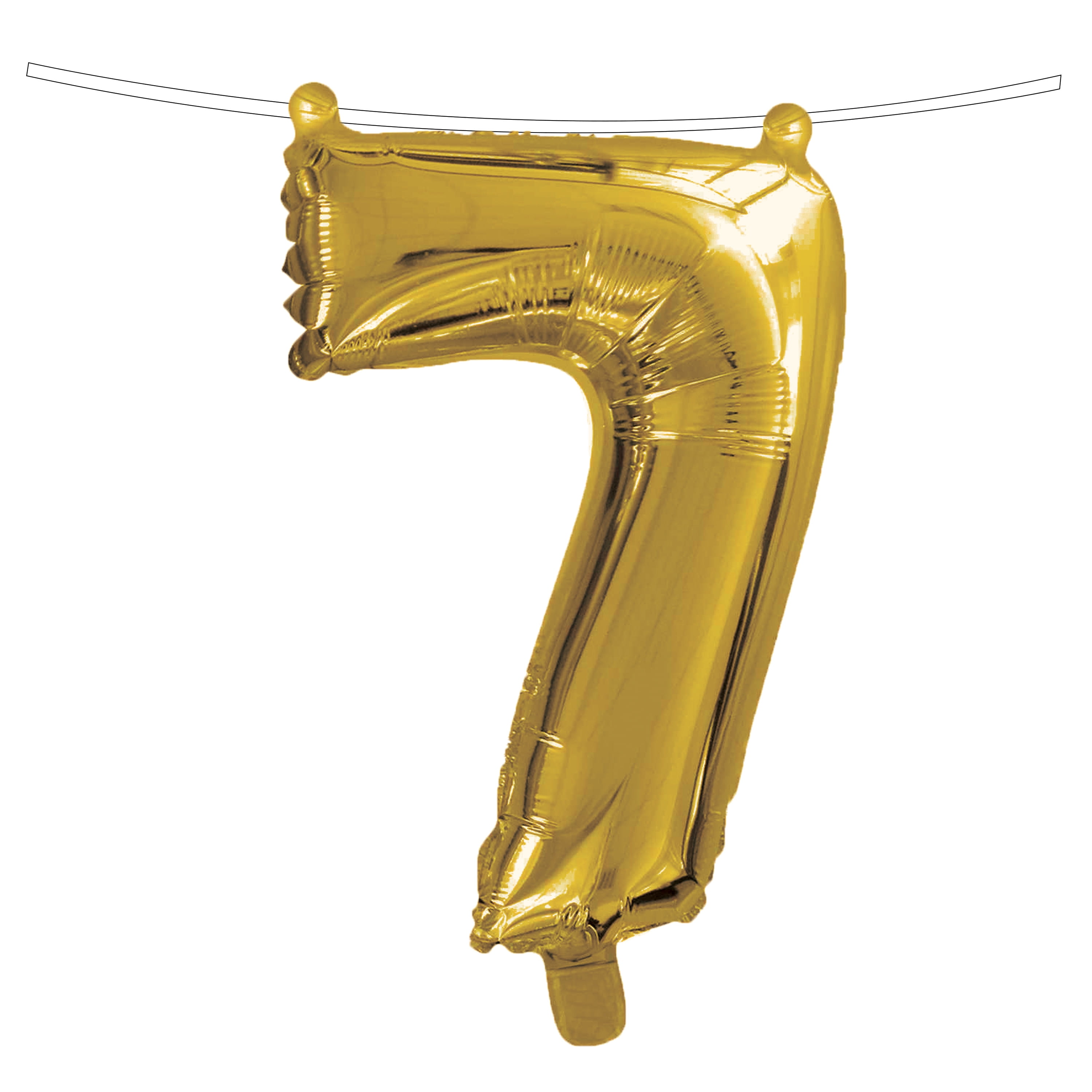 Ways to Celebrate Air-Filled Balloon, Number 7, Golden, 16 inches, 1 ...