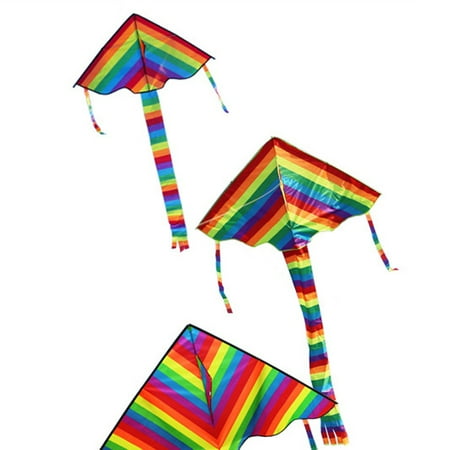Dalazy Colorful Rainbow Kite Long Tail Outdoor Flying Toys Long Tail ...