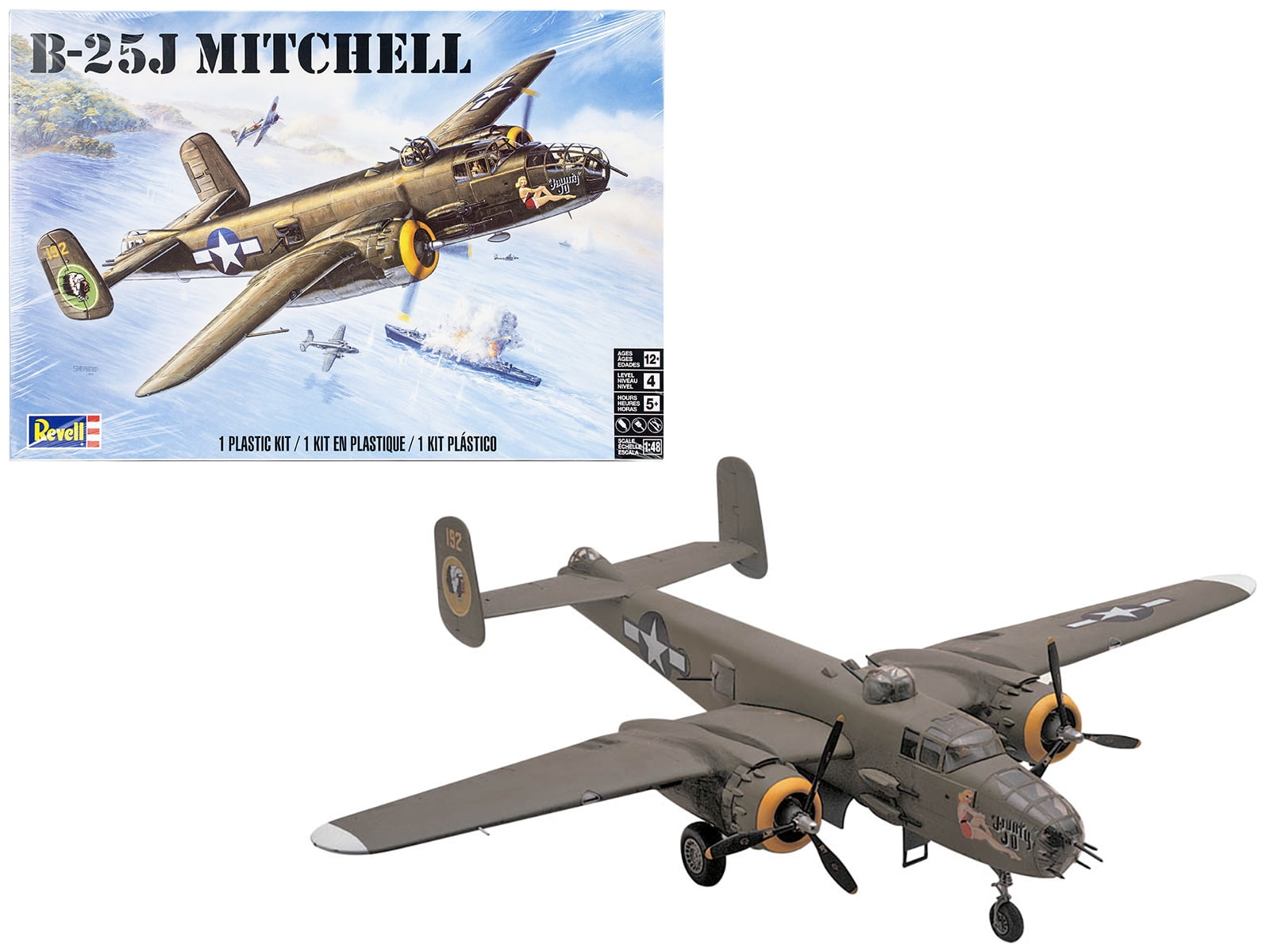 Level 4 Model Kit B-25J Mitchell Medium Bomber Plane 1/48 Scale Model ...