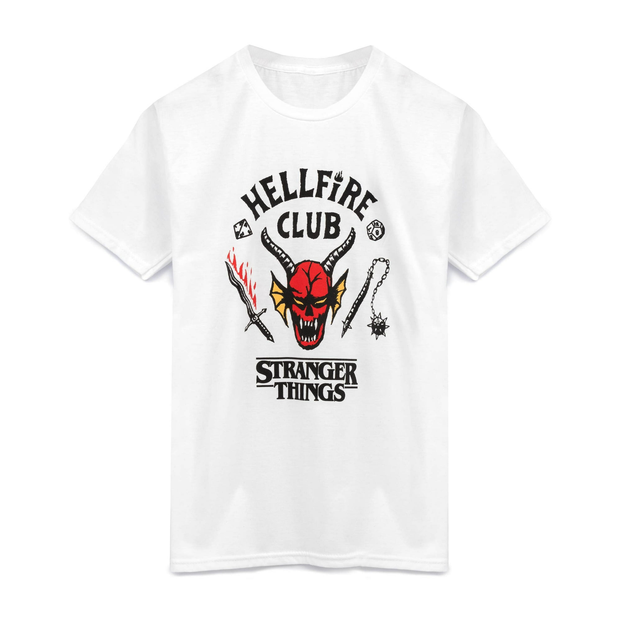 Click here for Stranger Things Unisex Kids White Hellfire Club Sh... prices