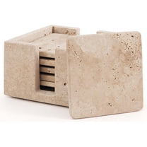 Radicaln Marble Coasters 3.5 inch Travertine Handmade Square Stone ...