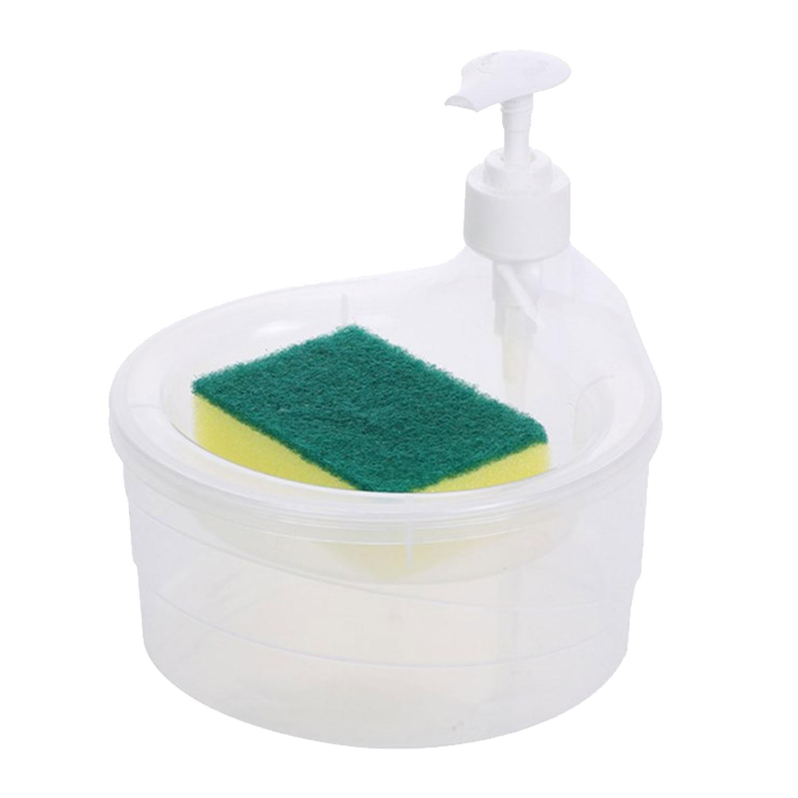 Soap Dispenser and Scrubber Holder Kitchen Soap Dispenser Dishwashing ...