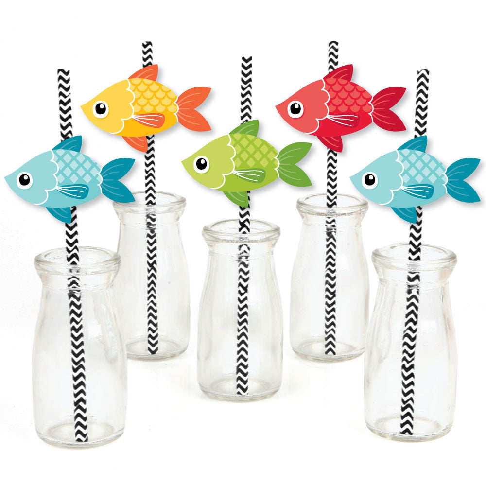 Big Dot of Happiness Let's Go Fishing - Paper Straw Decor - Fish Themed ...