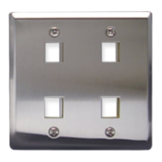 ICC 4-Port Double Gang Stainless Steel Faceplate - Walmart.com