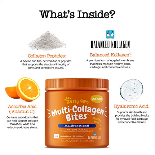 Buy Zesty Paws Multi-Collagen Bites, Chicken, 90ct Zesty Paws Multi ...