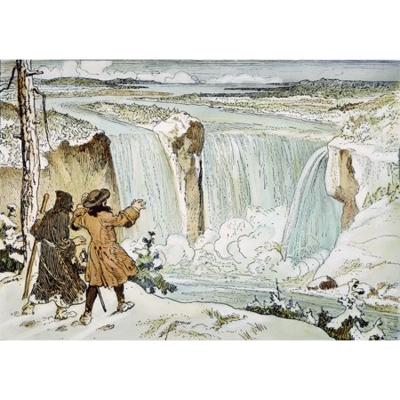 Louis Hennepin (1640-?1701). /Nfather Hennepin At Niagara Falls In 1678 ...