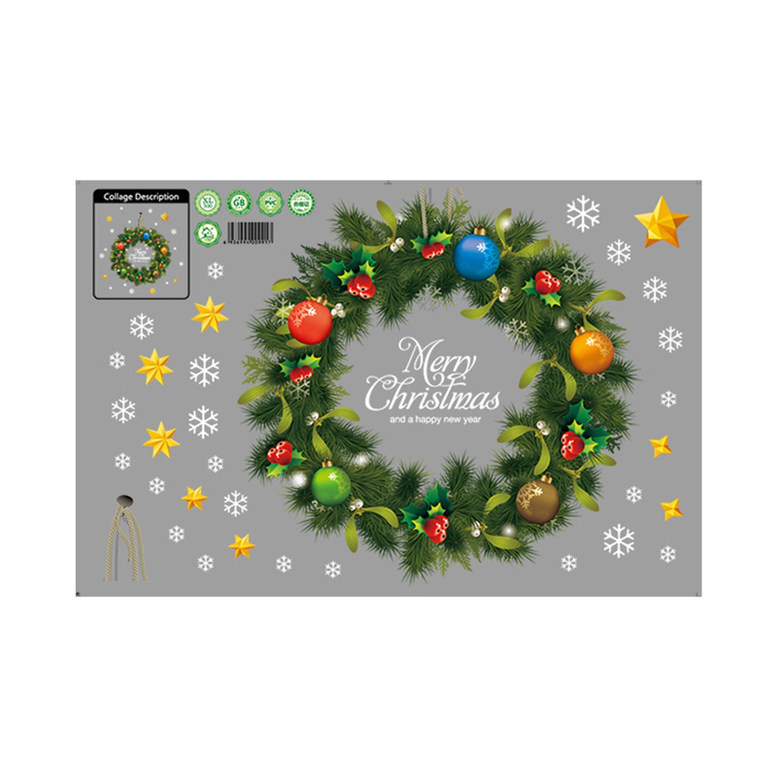 Vikakiooze 2022 Christmas Stickers Shopping Mall Shop Window Decorative ...