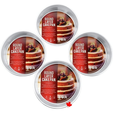 Crown 6 inch Cake Pans, 3" Deep, 4 Pack, Heavy Duty, Even-Heating, Pure ...