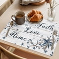 Blue Texas Star Cotton Linen Placemats Set of 8, Vintage Berry Faith ...