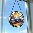 Acrylic Window Hanging Panel Round Sun Catcher with Bird Design ...