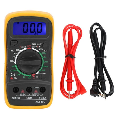 Handheld Digital Pocket Multimeter Backlight LCD Display DC Current ...