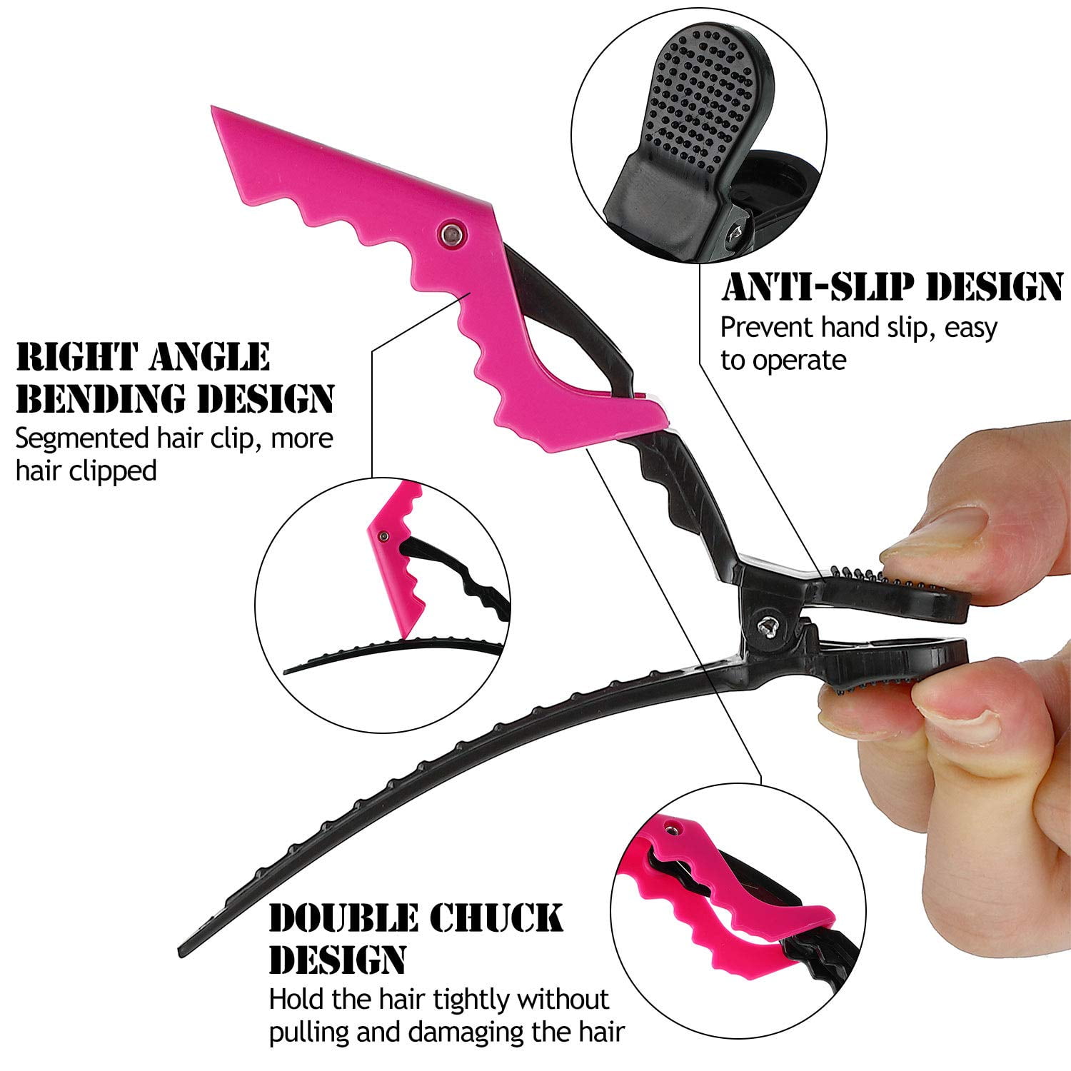 Combs 2 Pieces Carbon Fiber Combs and 6 Pieces Sectioning Alligator ...