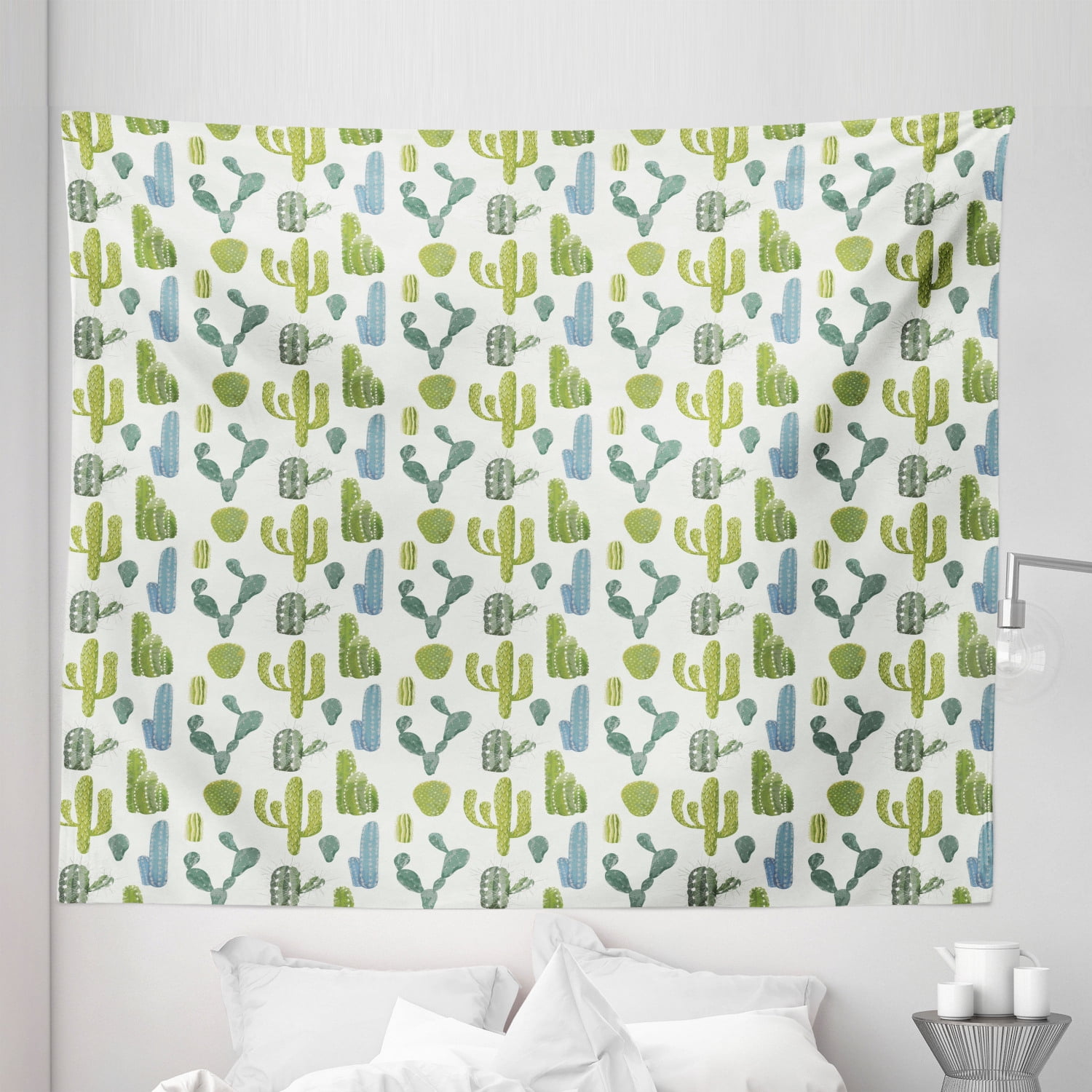 Cactus Tapestry, Succulent Flowers with Thorns Exotic Desert Plants ...