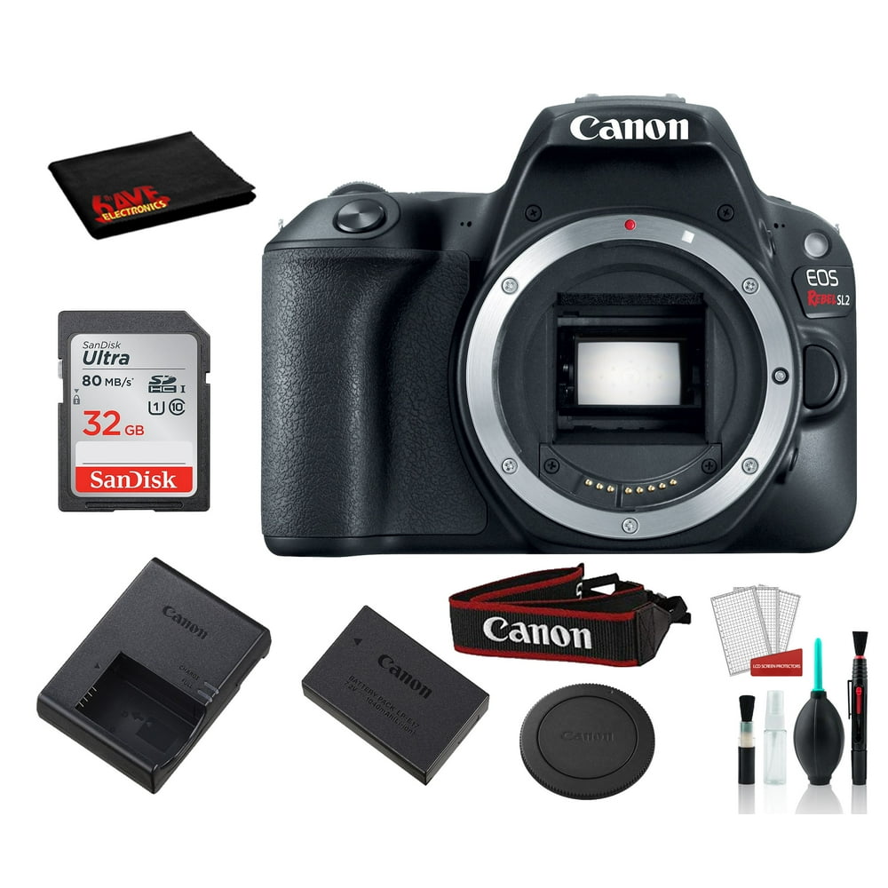 Canon EOS Rebel SL2 Digital SLR Camera (Black, Body Only) With ...