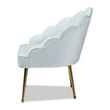 Cinzia Glam and Luxe Light Blue Velvet Fabric Upholstered Gold Finished ...