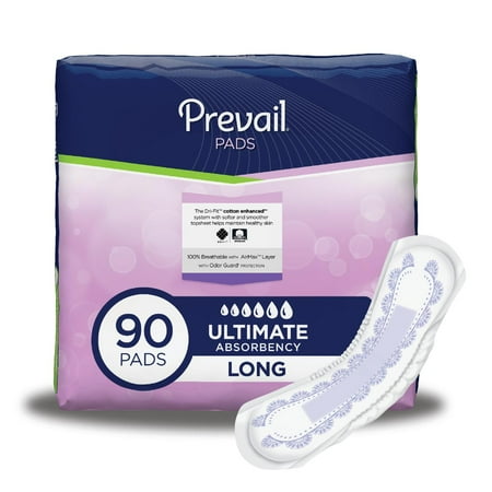 Prevail Ultimate Absorbency Long Bladder Control Pads, 90 Count ...