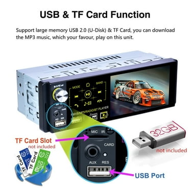 Single Din Mechless AM-FM-USB-Aux-Remote & Bluetooth - Walmart.com