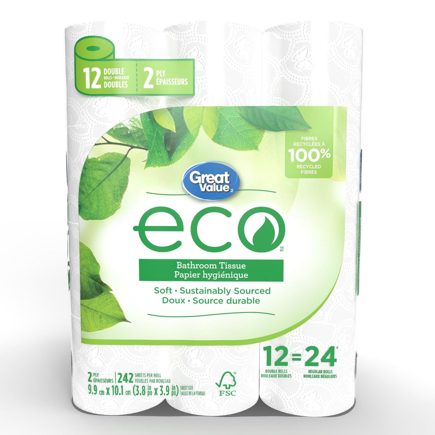 Click here for Great Value Eco Bathroom Tissue  12 Double Rolls... prices