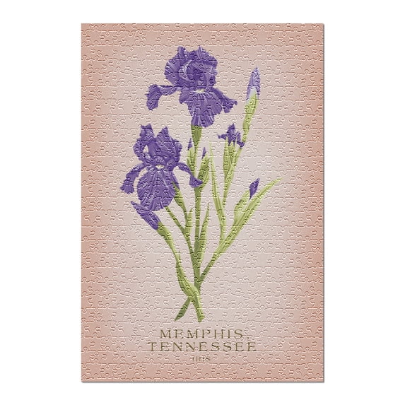 Memphis, Tennessee, Vintage Flora, State Series, Iris (19x27 inches ...
