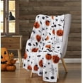 Serafina Home Halloween Throw Blanket: Fuzzy Boo! Jack O'Lantern Spider ...