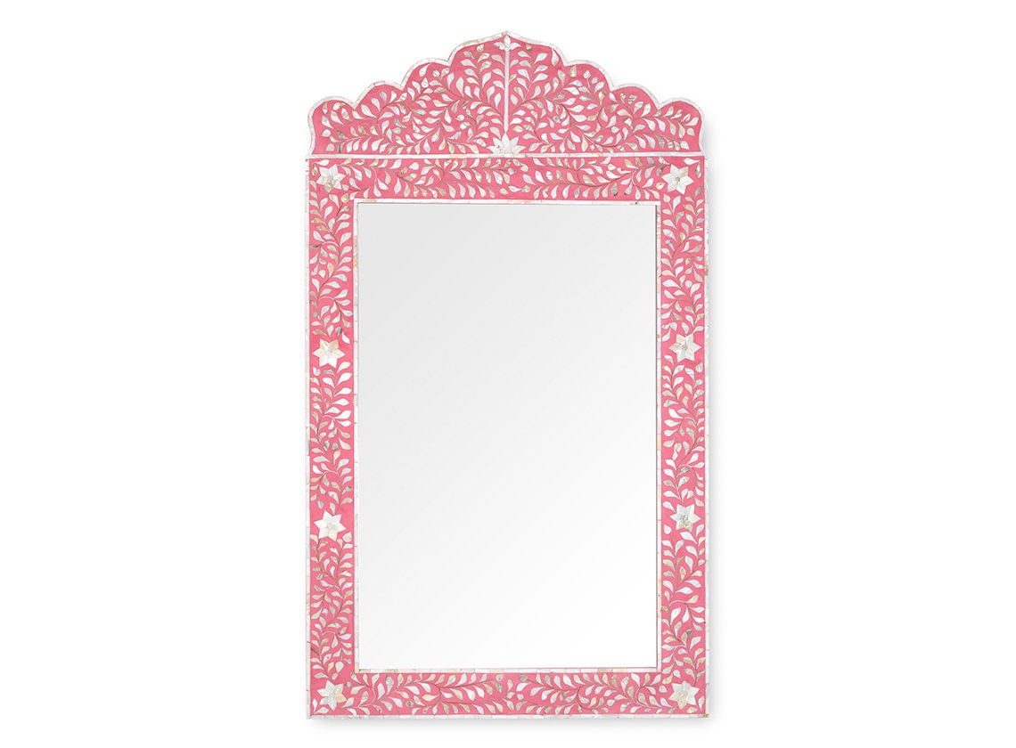 Mother of pearl inlay crested mirror, mop wall mirror, mother of peal ...