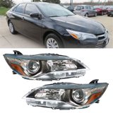 Labwork 2pcs Headlights Assembly Black Halogen Headlamp Housing Fit for ...