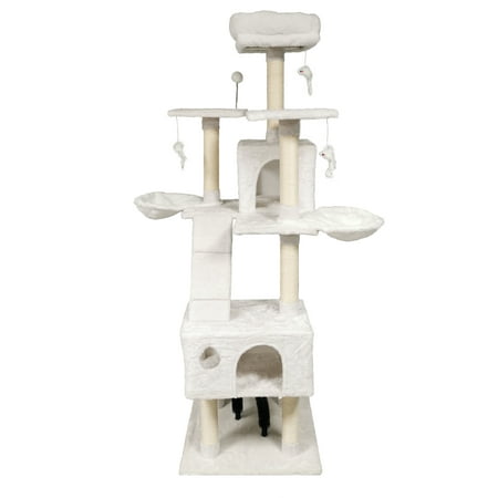 72 Inch Cat Tree with Sisal-Covered Scratching Posts, Multi Level Kitty ...