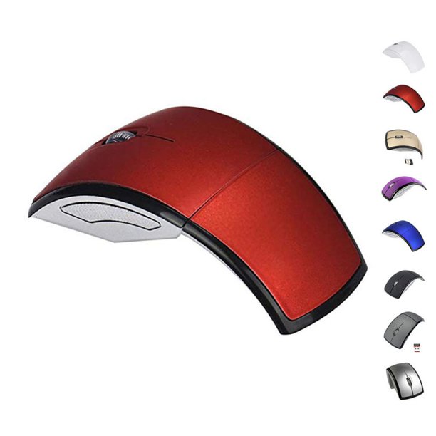 Foldable Arc Wireless Mouse Silent Click Bluetooth 2.4GHz Dual Modes ...