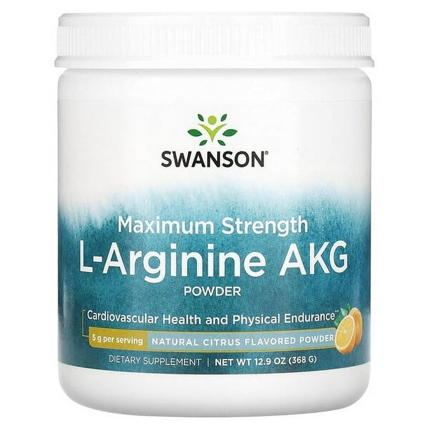 Swanson, Maximum Strength L-Arginine AKG Powder, Natural Citrus, 12.9 ...