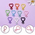 1 Box 20Pcs 10 Colors Heart Shaped Keychain Hook Heart Spring Clasp ...