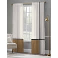 Brown Beige Splicing Color Block Art Chiffon Sheer Curtains 84 Inches ...