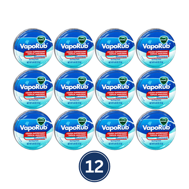 Vicks Vaporub Salve Nose Rub Chest Ointment, Travel Size 12g Tin, 2 ...