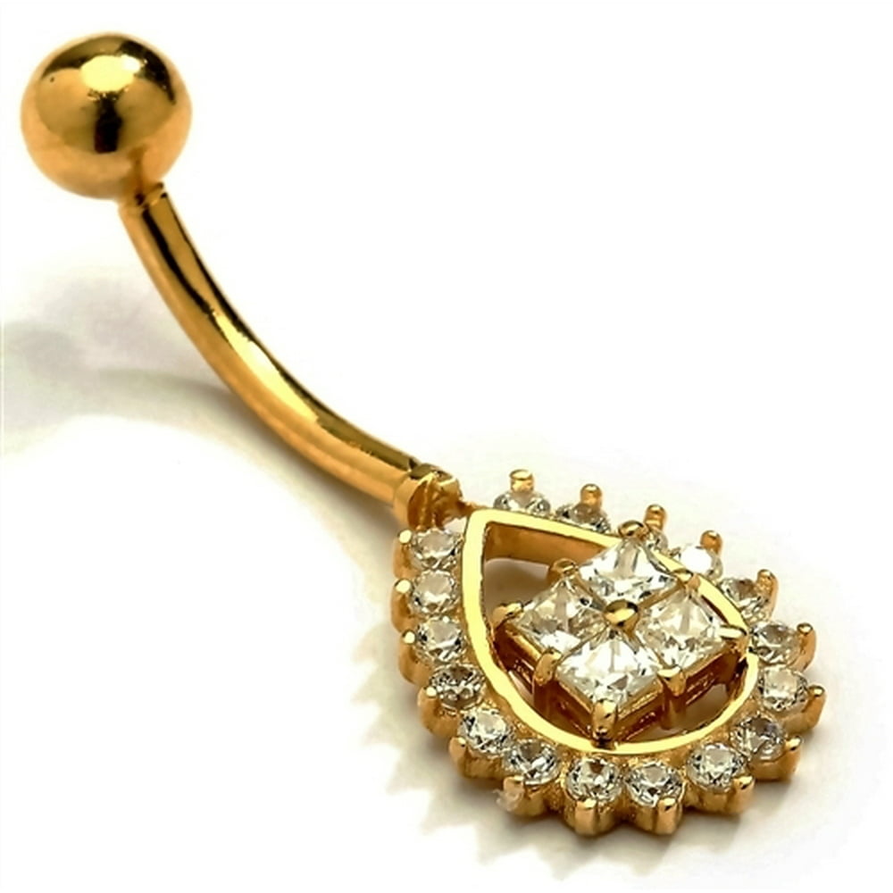 Diamond Essence - Diamond Essence Designer Belly Button Ring with 0.50 ...