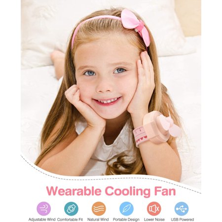 MoKo Portable Fan, USB Small Wrist Wear Personal Fan Rechargeable y, 2 ...