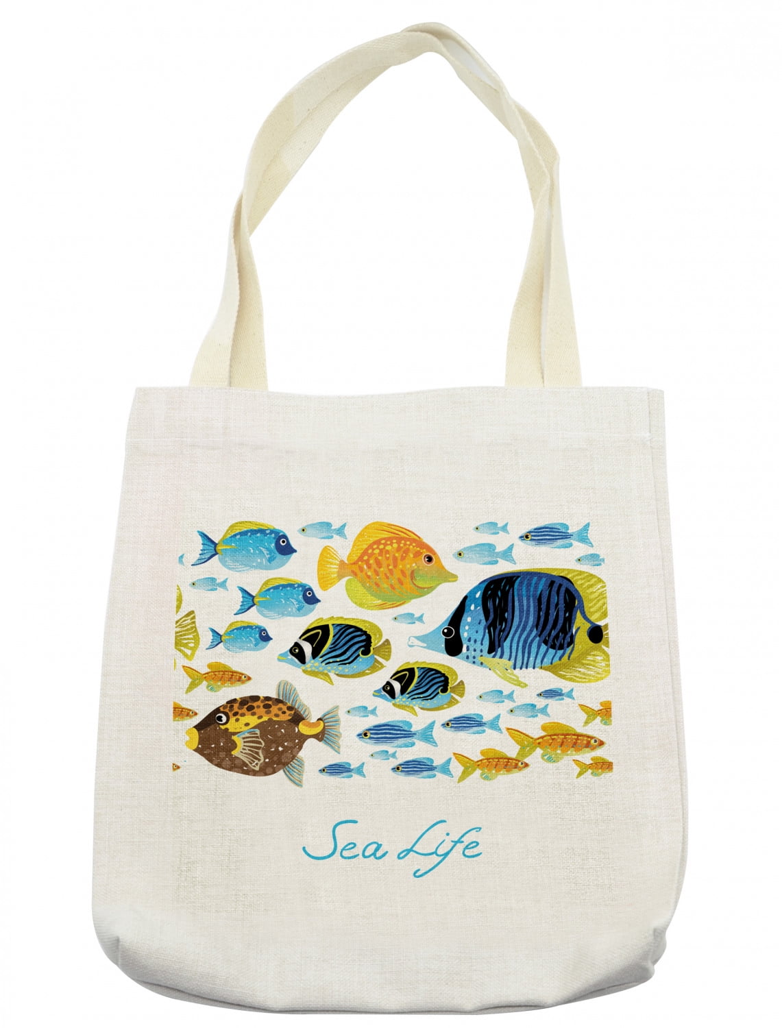 Fish Tote Bag, Vivid Underwater Wild Life Freshwater Tropical Animals ...