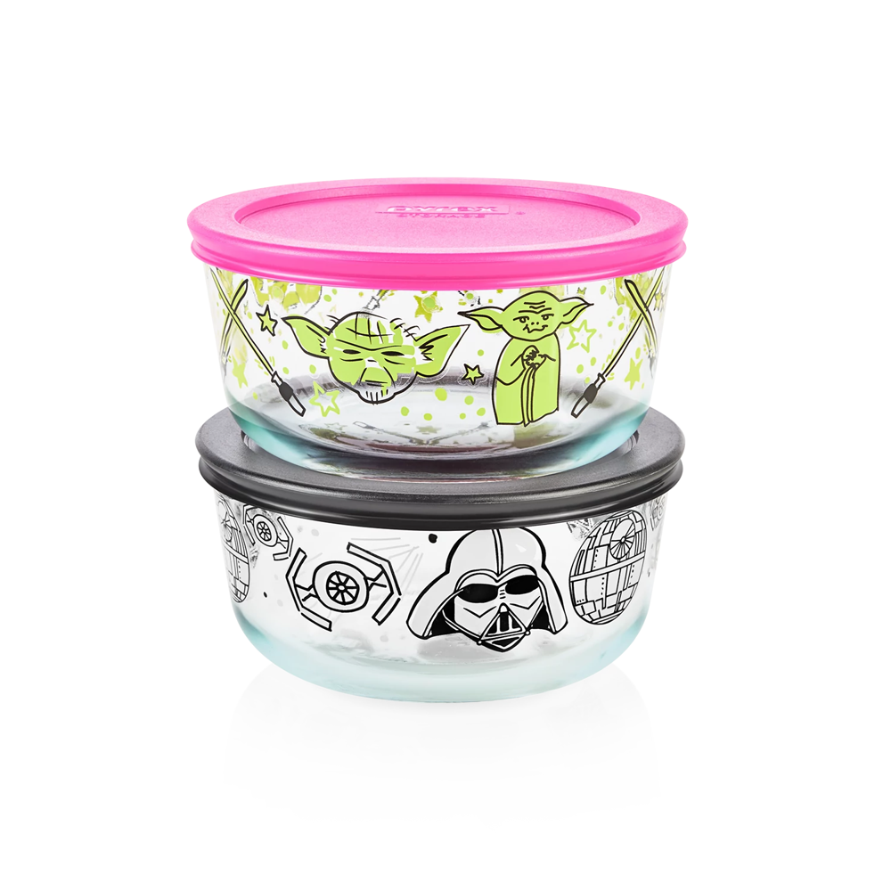 Pyrex® Star Wars™ Yoda™ and Darth Vader™, Glass Storage, Multi Colored ...
