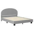 Buzz & Bloom Kids Full-Size Platform Bed with Curved Channel Stitched ...