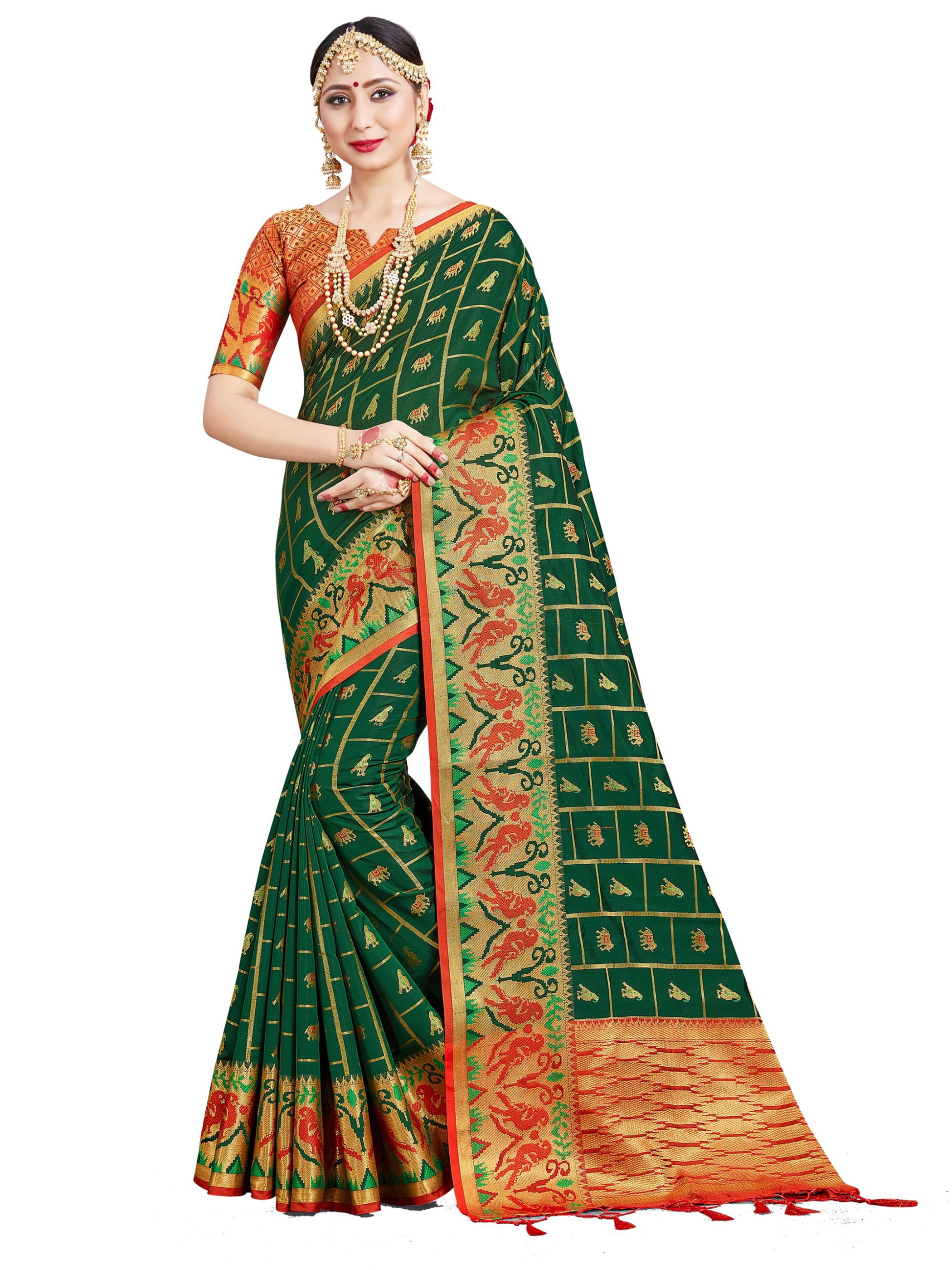 Sarees for Women Banarasi Art Silk Woven Saree - Indian Ethnic Gift ...