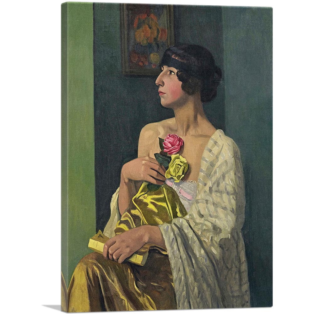 ARTCANVAS Woman With Roses 1919 Canvas Art Print by Felix Vallotton ...