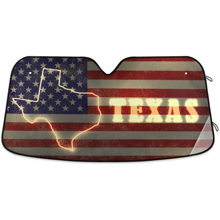 American Flag State Texas Map Car Windshield Sun Shade Vintage Foldable ...