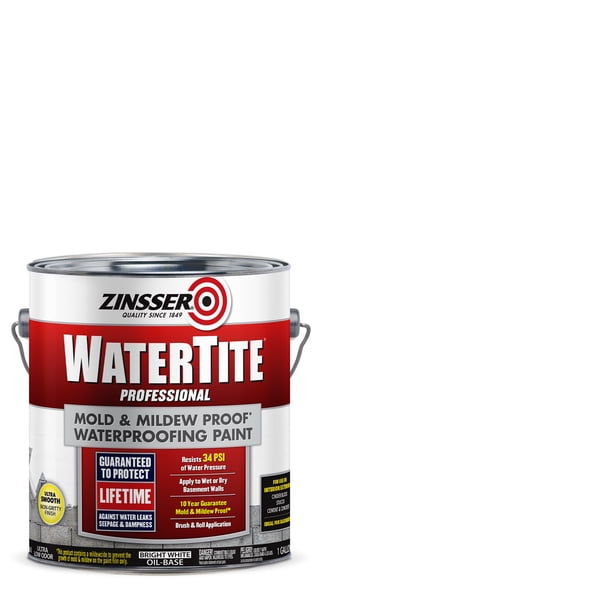 Bright White, Zinsser WaterTite Professional Matte Mold and Mildew ...