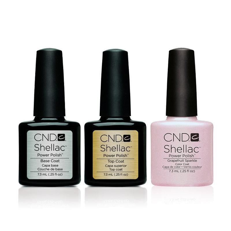 CND Creative Nail Gel Polish Shellac Combo - Base, Top & Grapefruit ...