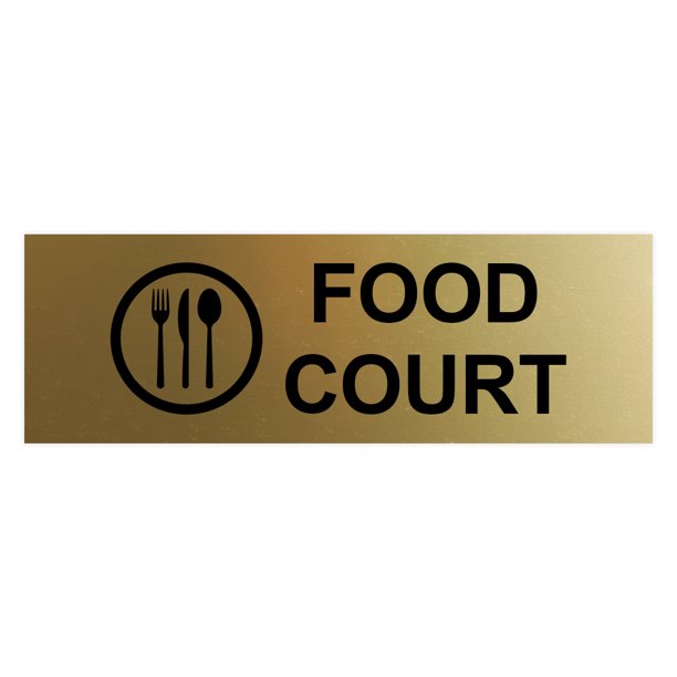 Basic Food Court Sign (Brushed Gold) - Large - Walmart.com