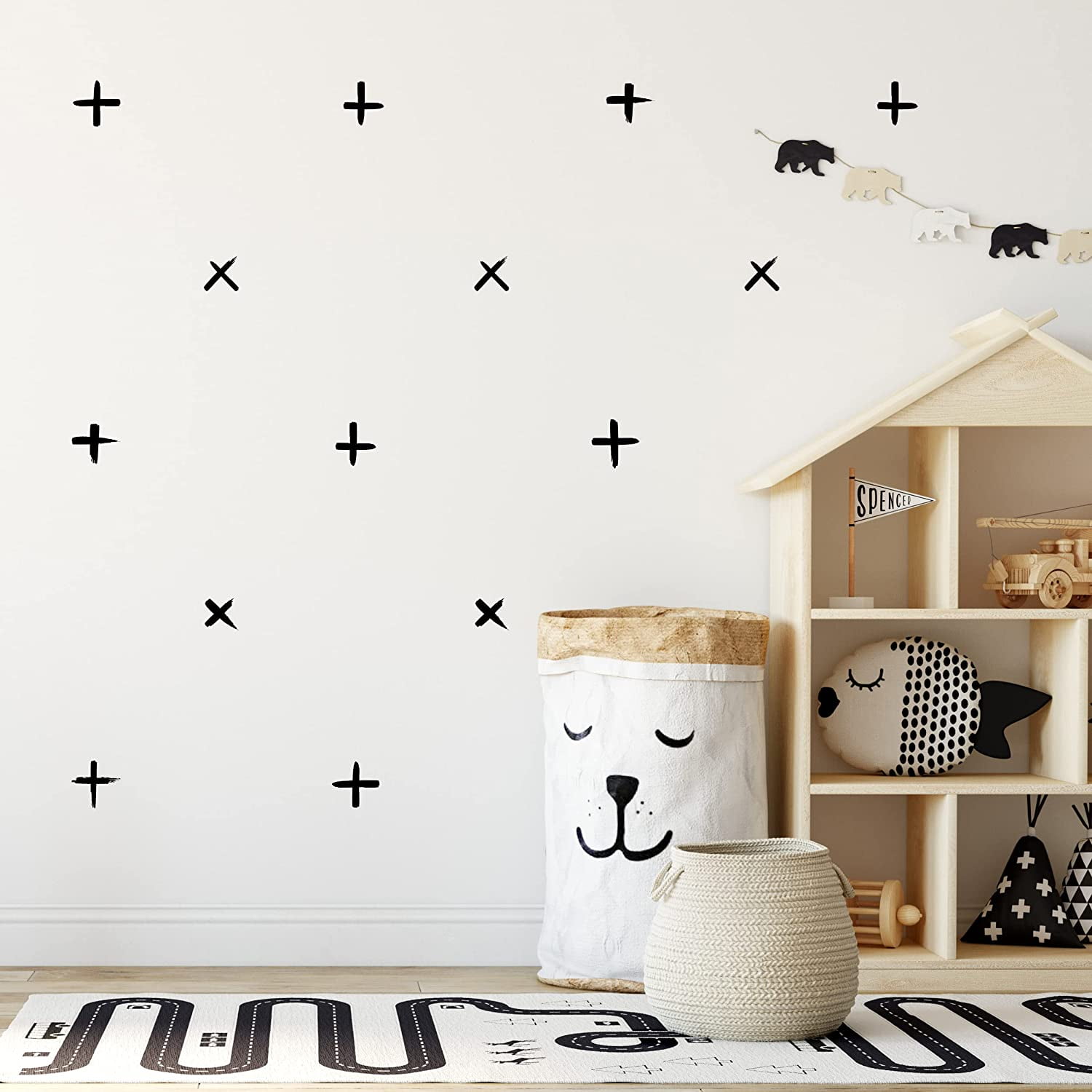 Decalcomania Wall Decor Watercolor Swiss Cross Wall Decals - Set of 66 ...